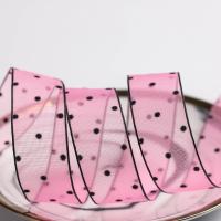 China 10mm-60mm Dot Velvet Wired Ribbon Embroidery double sided velvet ribbon for sale