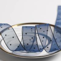 China 10mm-60mm Dot Velvet Wired Ribbon Embroidery double sided velvet ribbon for sale