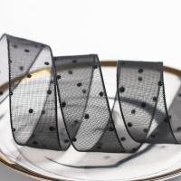China 10mm-60mm Dot Velvet Wired Ribbon Embroidery double sided velvet ribbon for sale