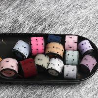 China 10mm-60mm Dot Velvet Wired Ribbon Embroidery double sided velvet ribbon for sale