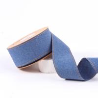 China OEM ODM Blue Denim Jeans Ribbon 12mm-38mm Width, 50 Yard Rolls for Garment Decoration for sale
