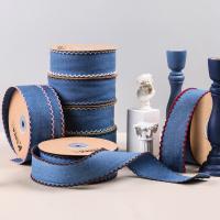 China 38mm Double-Face Weave Jeans Ribbon - 50 Yard Roll for Garment Decoration and Packaging for sale