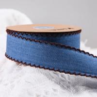 China 38mm Double-Face Weave Jeans Ribbon - 50 Yard Roll for Garment Decoration and Packaging for sale