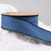 China 38mm Double-Face Weave Jeans Ribbon - 50 Yard Roll for Garment Decoration and Packaging for sale
