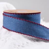 China 38mm Double-Face Weave Jeans Ribbon - 50 Yard Roll for Garment Decoration and Packaging for sale