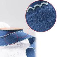 China 38mm Double-Face Weave Jeans Ribbon - 50 Yard Roll for Garment Decoration and Packaging for sale