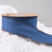 China 38mm Double-Face Weave Jeans Ribbon - 50 Yard Roll for Garment Decoration and Packaging for sale