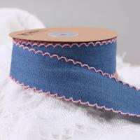 China 38mm Double-Face Weave Jeans Ribbon - 50 Yard Roll for Garment Decoration and Packaging for sale