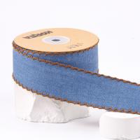 China 38mm Double-Face Weave Jeans Ribbon - 50 Yard Roll for Garment Decoration and Packaging for sale