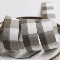 China Black White Checkered Wired Polyester Ribbon Roll 7mm-40mm Width 50 Yards Length for Gift Packaging for sale