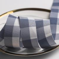 China Black White Checkered Wired Polyester Ribbon Roll 7mm-40mm Width 50 Yards Length for Gift Packaging for sale