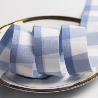 China Black White Checkered Wired Polyester Ribbon Roll 7mm-40mm Width 50 Yards Length for Gift Packaging for sale
