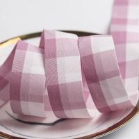 China Black White Checkered Wired Polyester Ribbon Roll 7mm-40mm Width 50 Yards Length for Gift Packaging for sale