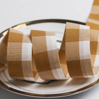China Black White Checkered Wired Polyester Ribbon Roll 7mm-40mm Width 50 Yards Length for Gift Packaging for sale