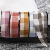 China Black White Checkered Wired Polyester Ribbon Roll 7mm-40mm Width 50 Yards Length for Gift Packaging for sale