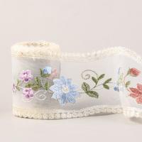 China Embroidery Wired Organza Ribbon 85mm Single Face Printed Organza Ribbon for sale