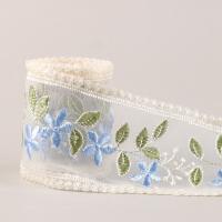 China Embroidery Wired Organza Ribbon 85mm Single Face Printed Organza Ribbon for sale