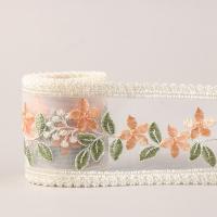 China Embroidery Wired Organza Ribbon 85mm Single Face Printed Organza Ribbon for sale