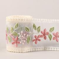 China Embroidery Wired Organza Ribbon 85mm Single Face Printed Organza Ribbon for sale
