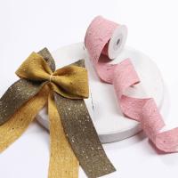 China Double Face Cotton Linen Ribbon 6mm-40mm Width 50-Yard Rolls for Gift Packaging and Garment Decoration for sale