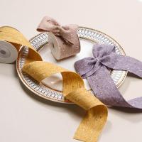 China Double Face Cotton Linen Ribbon 6mm-40mm Width 50-Yard Rolls for Gift Packaging and Garment Decoration for sale