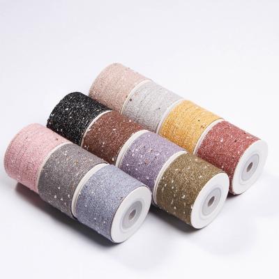 China Double Face Cotton Linen Ribbon 6mm-40mm Width 50-Yard Rolls for Gift Packaging and Garment Decoration for sale