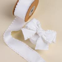 China Wrinkle Edge Polyester Satin Ribbon 25mm-38mm Width 50 Yard Roll for Gift Packaging and Garment Decoration for sale