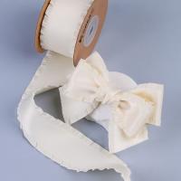 China Wrinkle Edge Polyester Satin Ribbon 25mm-38mm Width 50 Yard Roll for Gift Packaging and Garment Decoration for sale