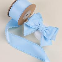 China Wrinkle Edge Polyester Satin Ribbon 25mm-38mm Width 50 Yard Roll for Gift Packaging and Garment Decoration for sale