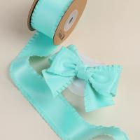 China Wrinkle Edge Polyester Satin Ribbon 25mm-38mm Width 50 Yard Roll for Gift Packaging and Garment Decoration for sale