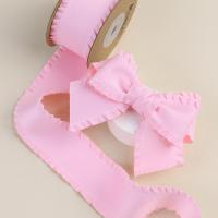 China Wrinkle Edge Polyester Satin Ribbon 25mm-38mm Width 50 Yard Roll for Gift Packaging and Garment Decoration for sale