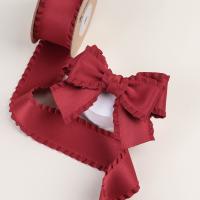 China Wrinkle Edge Polyester Satin Ribbon 25mm-38mm Width 50 Yard Roll for Gift Packaging and Garment Decoration for sale