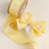 China Wrinkle Edge Polyester Satin Ribbon 25mm-38mm Width 50 Yard Roll for Gift Packaging and Garment Decoration for sale