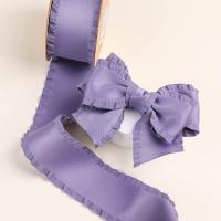 China Wrinkle Edge Polyester Satin Ribbon 25mm-38mm Width 50 Yard Roll for Gift Packaging and Garment Decoration for sale