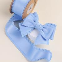 China Wrinkle Edge Polyester Satin Ribbon 25mm-38mm Width 50 Yard Roll for Gift Packaging and Garment Decoration for sale