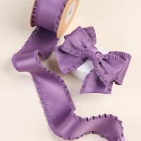 China Wrinkle Edge Polyester Satin Ribbon 25mm-38mm Width 50 Yard Roll for Gift Packaging and Garment Decoration for sale