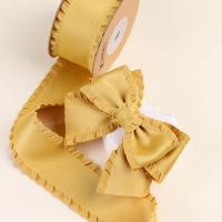 China Wrinkle Edge Polyester Satin Ribbon 25mm-38mm Width 50 Yard Roll for Gift Packaging and Garment Decoration for sale