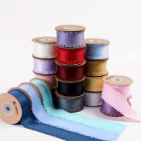 China Wrinkle Edge Polyester Satin Ribbon 25mm-38mm Width 50 Yard Roll for Gift Packaging and Garment Decoration for sale