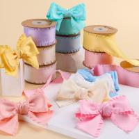 China Wrinkle Edge Polyester Satin Ribbon 25mm-38mm Width 50 Yard Roll for Gift Packaging and Garment Decoration for sale