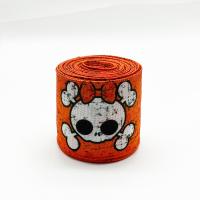 China 63mm Wired Edge Halloween Grosgrain Ribbon - 50 Yard Roll with Cartoon Prints for Festival Decoration for sale