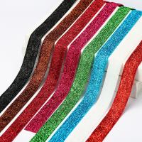 China 10mm-75mm Shinny Glitter Velvet Ribbon 50 Yards Double-Faced for Gift Wrapping and Crafts for sale