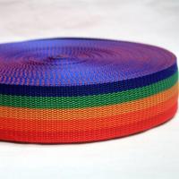China Rainbow Polypropylene Webbing 20-50mm Width 0.5mm Thickness with 500 Lbs Tensile Strength for Industrial Applications for sale