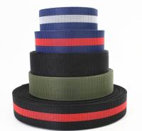 China 55mm Wide Striped Polypropylene Webbing Tape - 0.5mm Thickness, 500 Lbs Tensile Strength for Bags and Industrial Use for sale