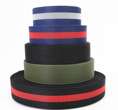 China 55mm Wide Striped Polypropylene Webbing Tape - 0.5mm Thickness, 500 Lbs Tensile Strength for Bags and Industrial Use for sale