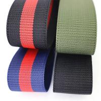 China 55mm Wide Striped Polypropylene Webbing Tape - 0.5mm Thickness, 500 Lbs Tensile Strength for Bags and Industrial Use for sale