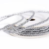 China 5mm Gold Silver Braided Polyester Nylon Rope - 1200 Lbs Strength, 100 Feet Length, 3 Strand Construction for sale