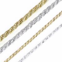 China 5mm Gold Silver Braided Polyester Nylon Rope - 1200 Lbs Strength, 100 Feet Length, 3 Strand Construction for sale