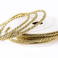 China 5mm Gold Silver Braided Polyester Nylon Rope - 1200 Lbs Strength, 100 Feet Length, 3 Strand Construction for sale