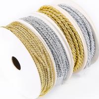 China 5mm Gold Silver Braided Polyester Nylon Rope - 1200 Lbs Strength, 100 Feet Length, 3 Strand Construction for sale