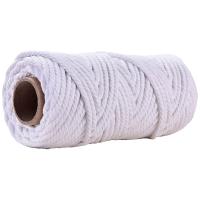 China 5mm x 50m Dusty Pink Cotton Macrame Rope 3-Strand Twisted 550lb Strength ISO9001 Certified for sale